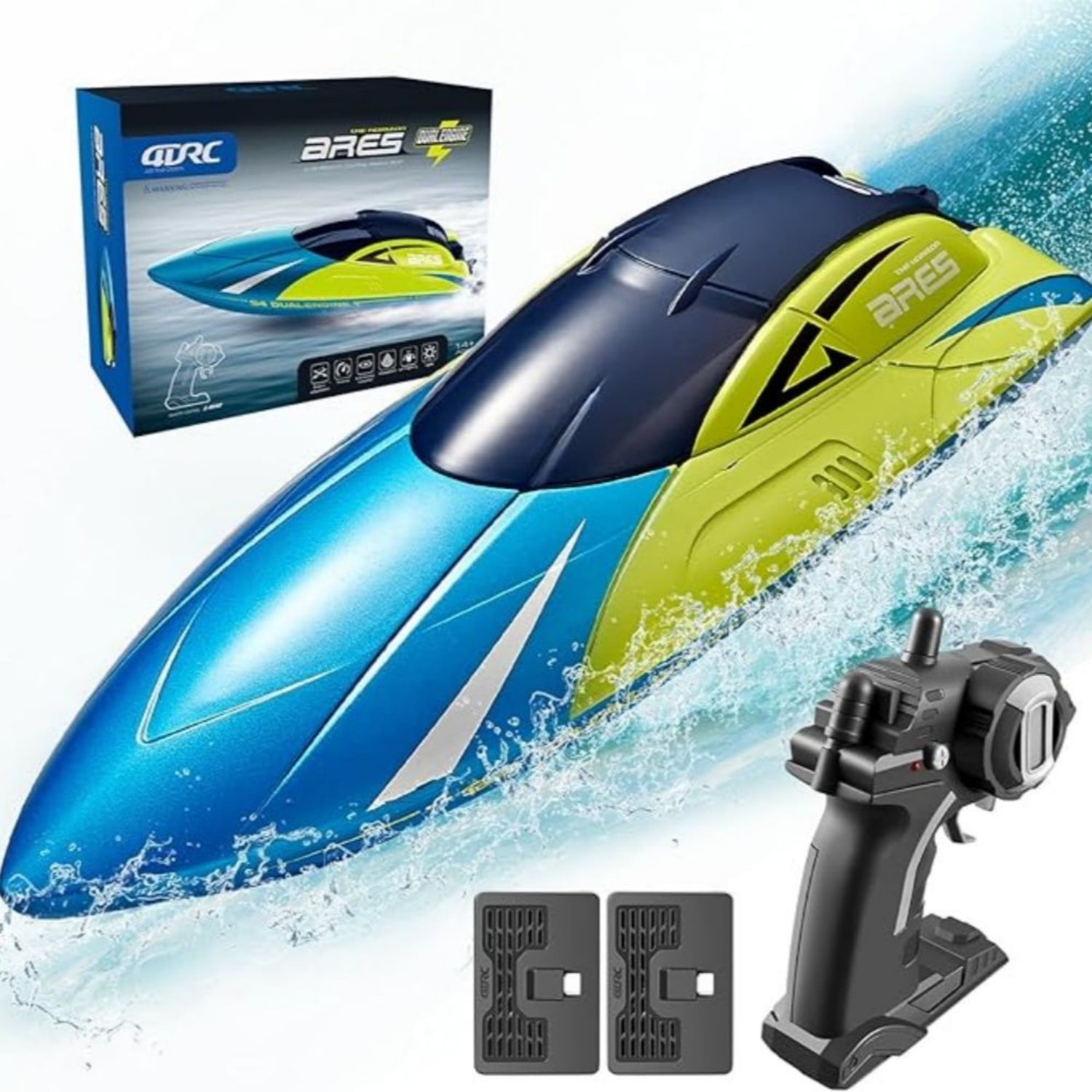 4DRC S4 RC Boat 2.4GHz High Speed RC Racing Boat with 2 Rechargeable ...