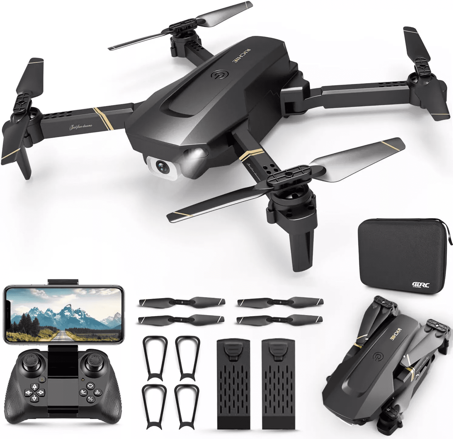 4DRC V4 Foldable Mini Drone with Camera - 1080P HD Drone ,3 Batteries ...