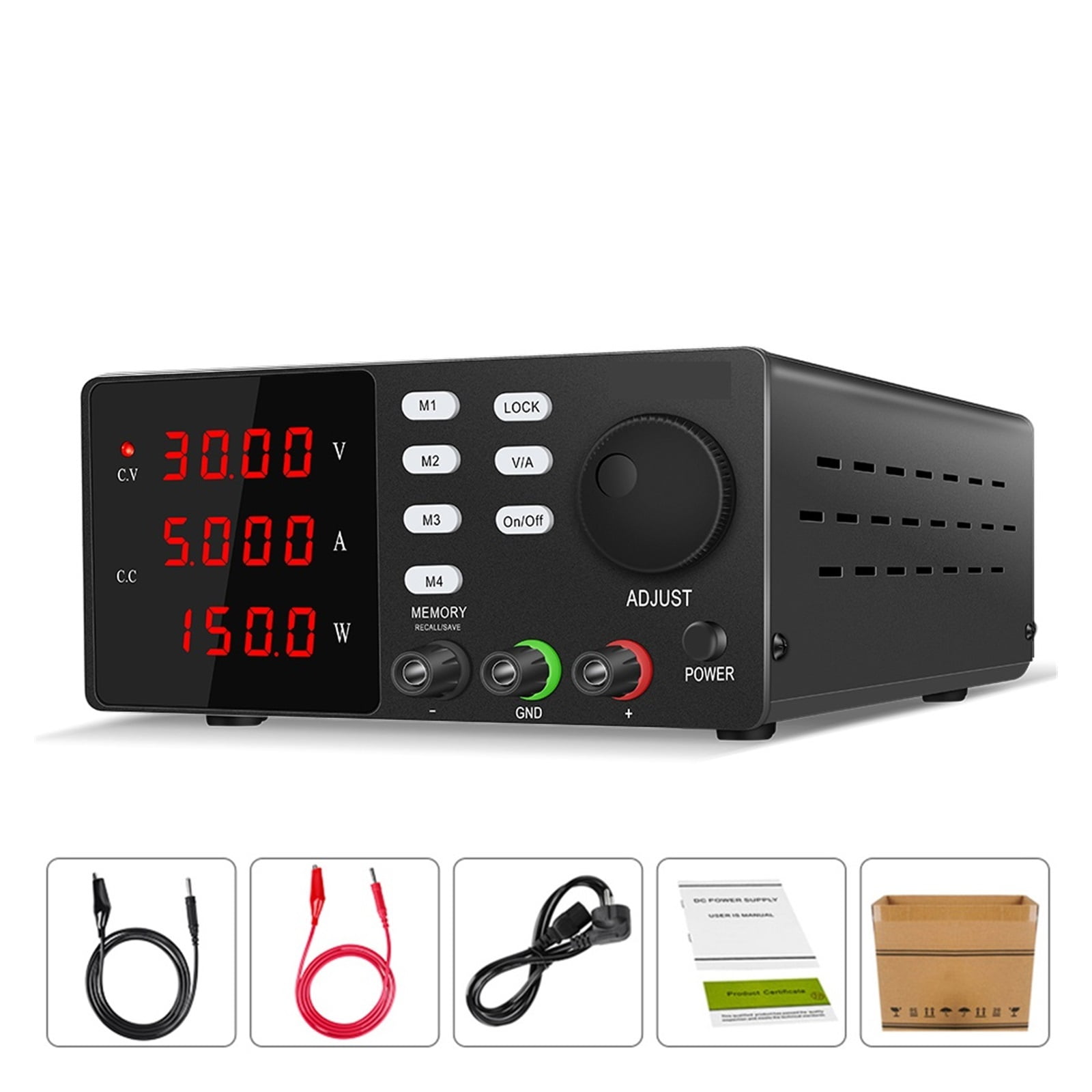 4Digits Precision Laboratory DC Power Supply 30V 10A LAB Digital ...