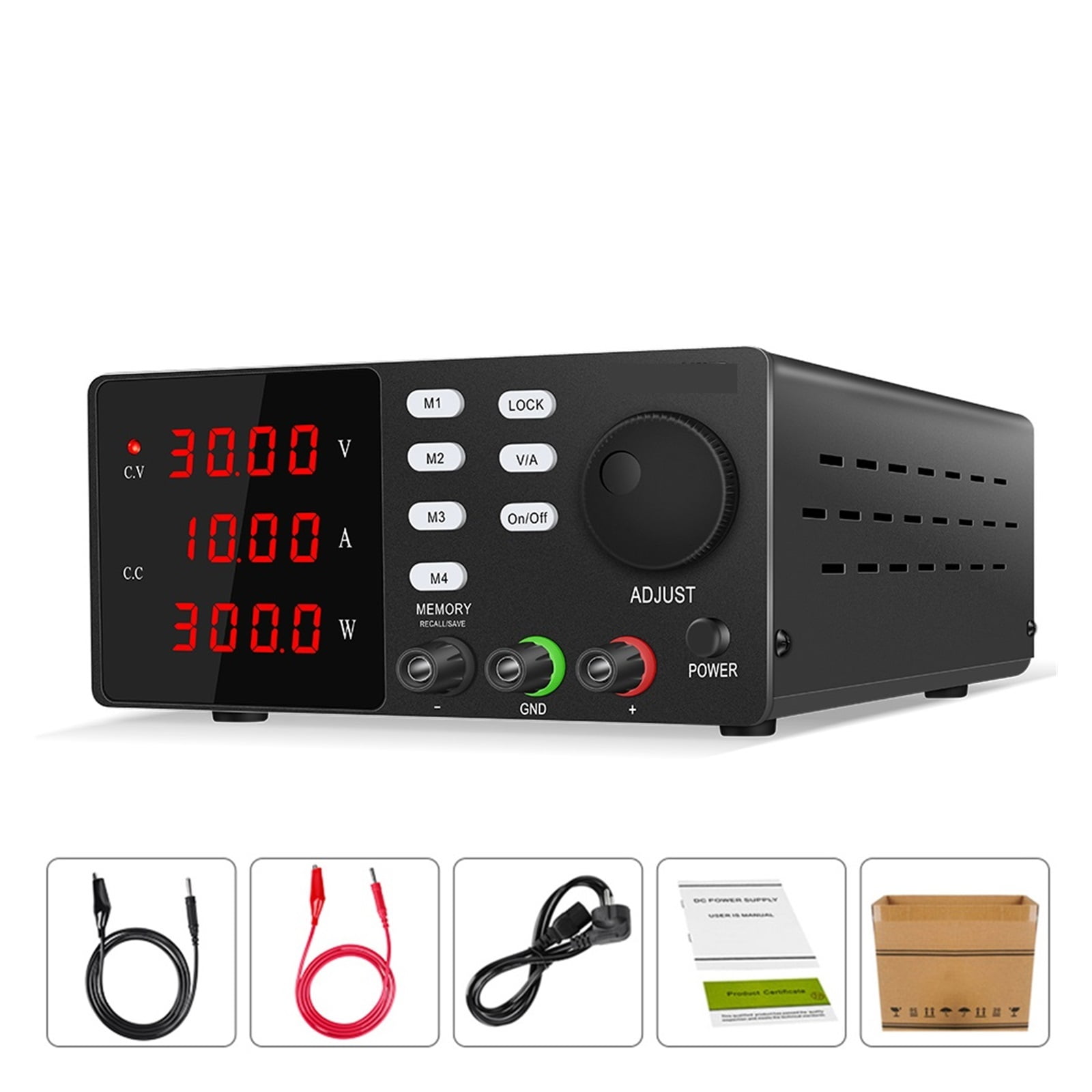 4Digits Precision Laboratory DC Power Supply 30V 10A LAB Digital ...