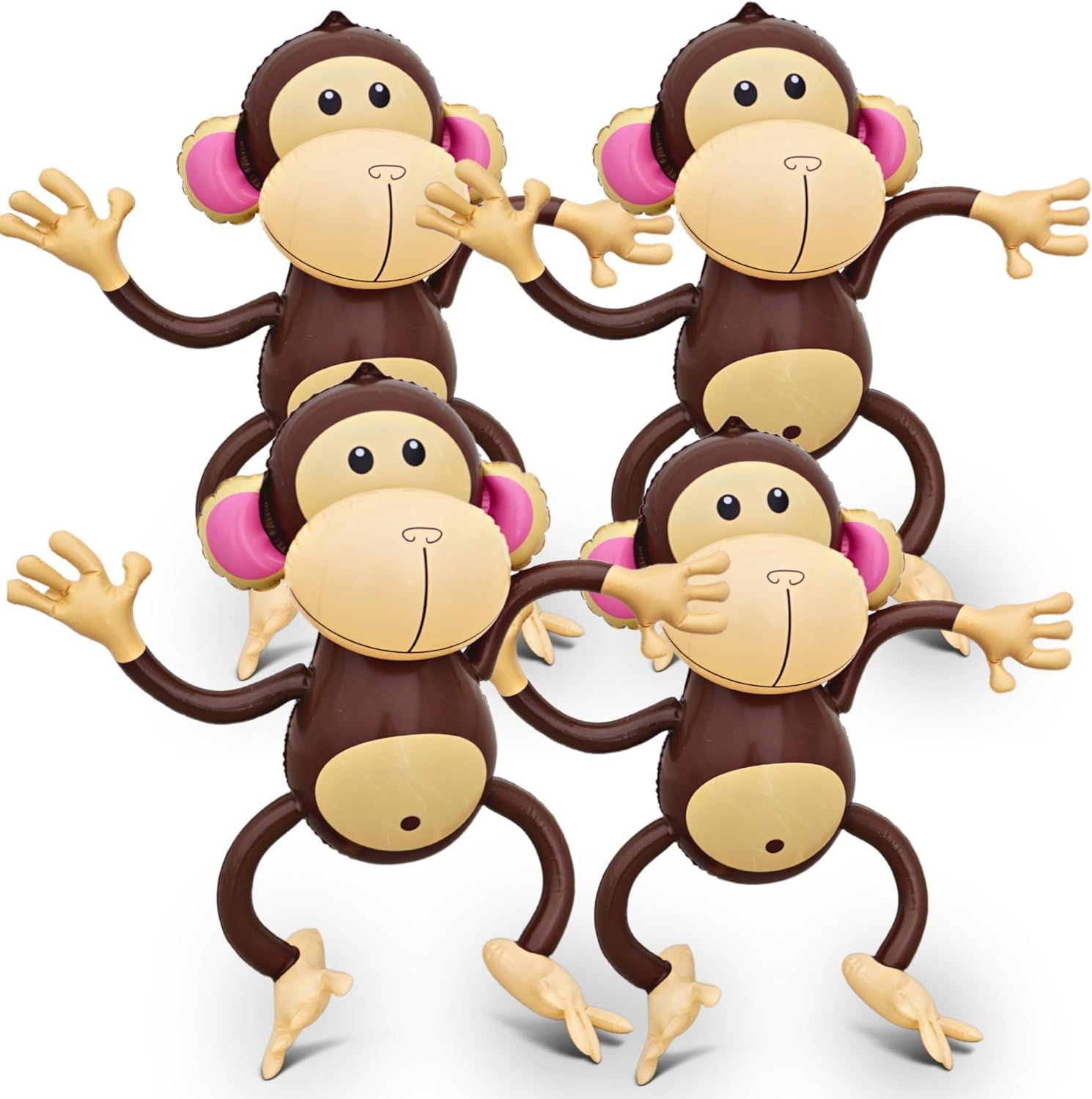 4E's Inflatable Monkey (4 Pack) – 27 Inch Hanging Blow Up Monkeys for ...