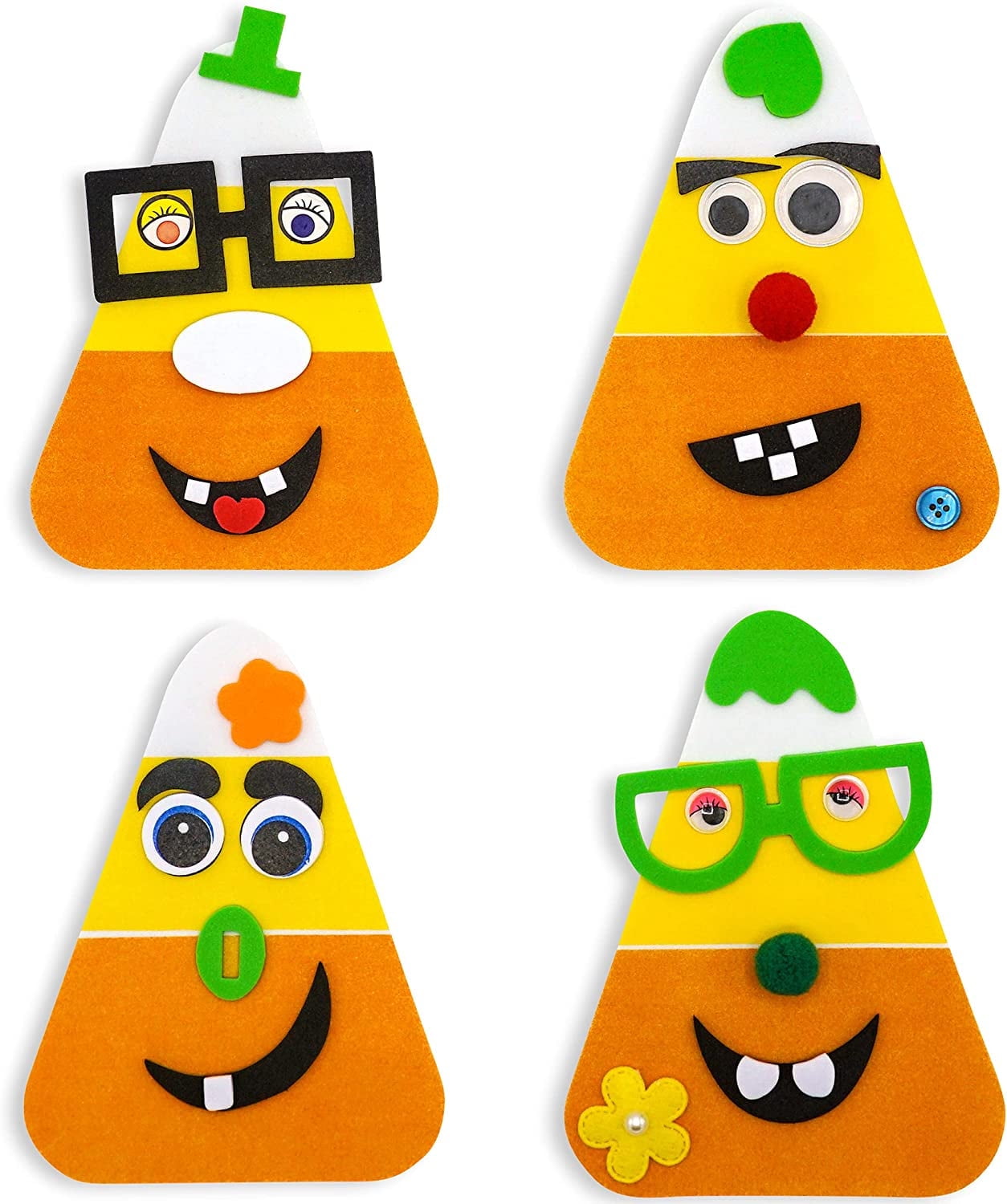 4E's Novelty 12 Pack Halloween Crafts for Kids, Goofy Candy Corn Magnet ...