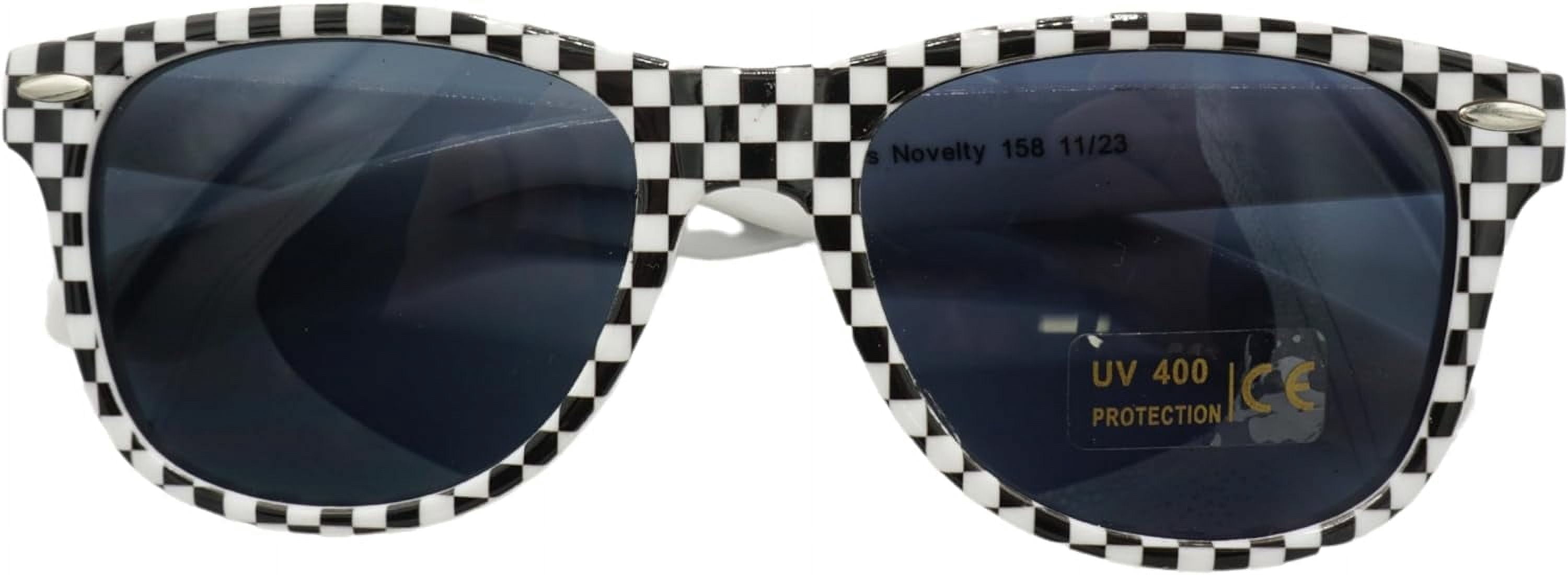 4E's Novelty 12 Pack Kids Race Car Checkered Sunglasses Bulk with UV400 ...