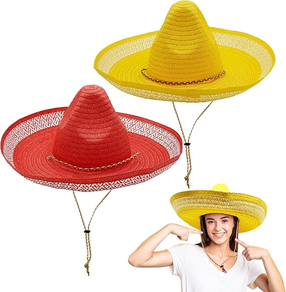 4E's Novelty 2 Pack Sombrero Hats for Cinco de Mayo Party – Mexican ...