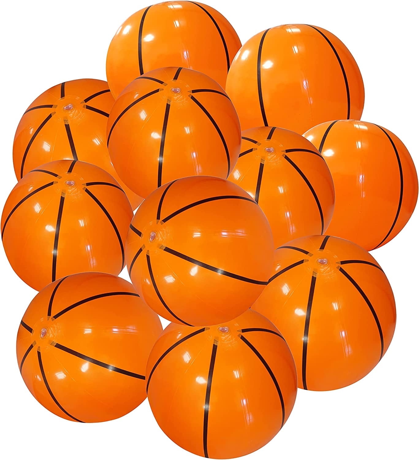 4E's Novelty 20" Inflatable Basketballs – 12 Pack for Pool Games ...