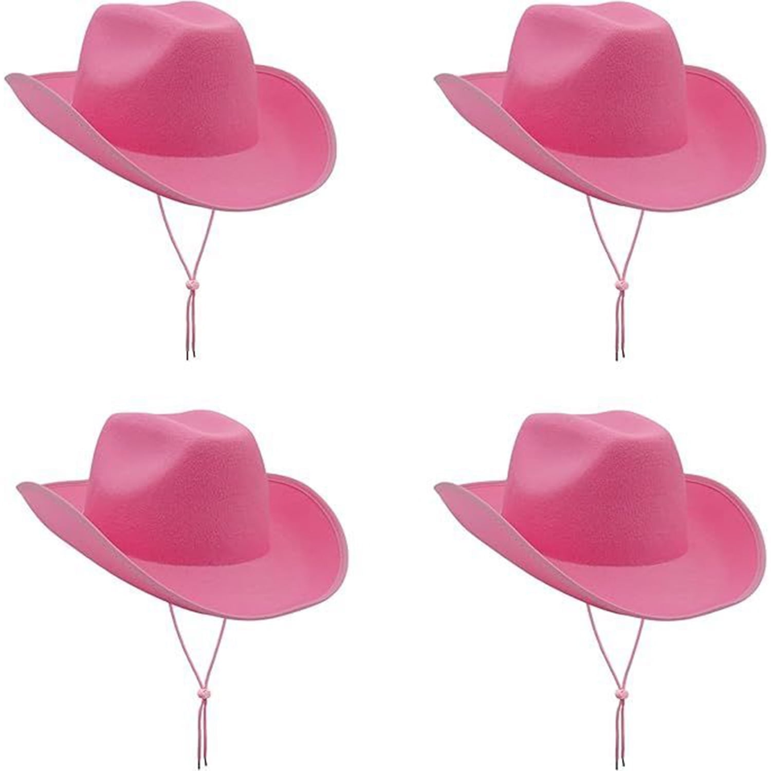 4E's Pink Kids Cowboy Hats – 4 pcs Set – Pink Cowgirl Hat, Toddler ...