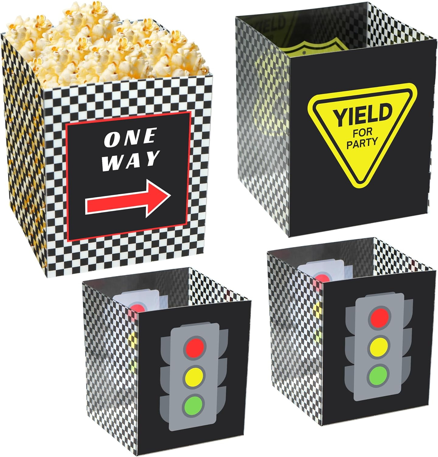 4E's Novelty 4 Pack Race Car Table Centerpieces – Treat Buckets for ...