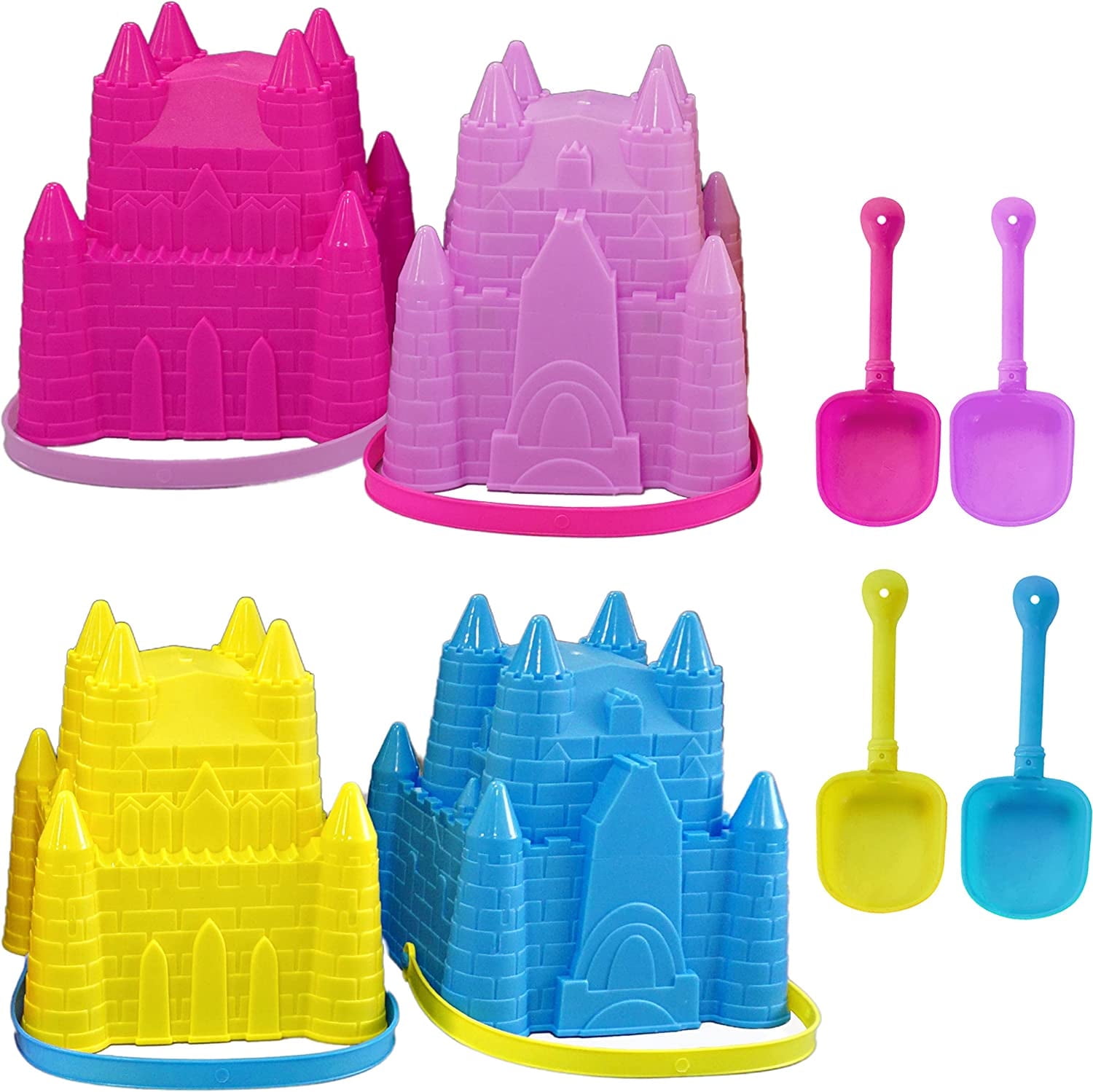 4E's Novelty 4 Sets Castle Beach Bucket & Shovel, Sand Castle Building ...