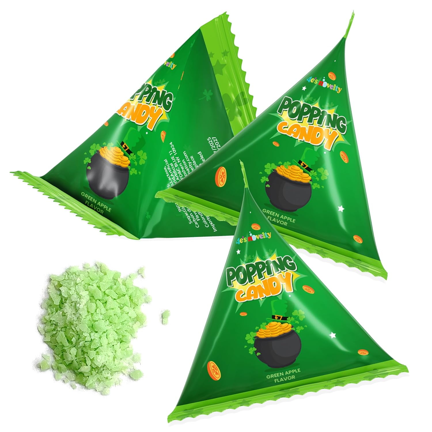 4E's Novelty 40 Pack St. Patrick's Day Popping Candy - Green Apple ...