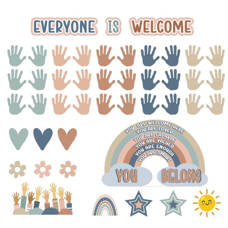 4E's Novelty 46 Pcs "Everyone is Welcome" Boho Classroom Bulletin Board ...