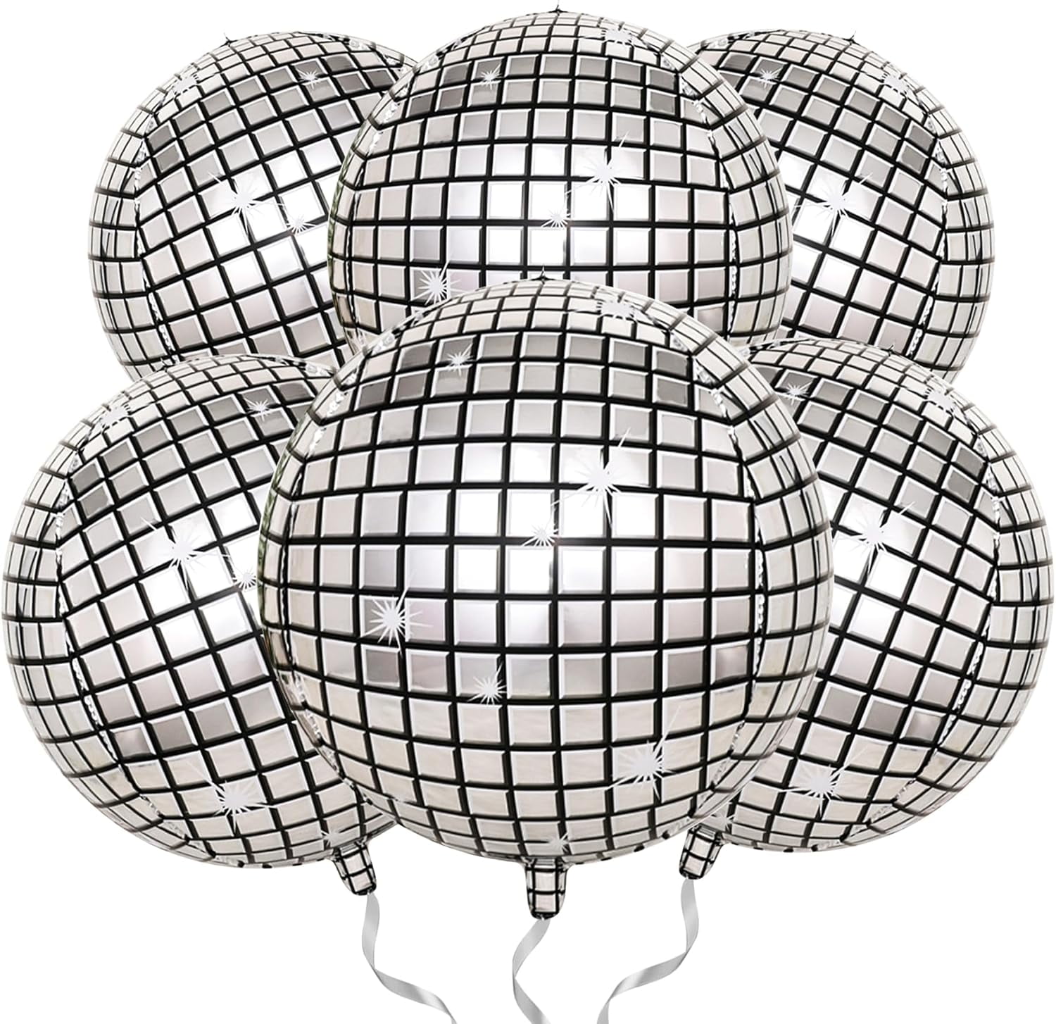 4E's Novelty 6 PCS Silver 22 Inch Disco Balloons, Perfect for ...