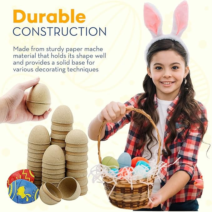 4E's Novelty DIY Paper Mache Easter Eggs to Paint 12 Pack - Paintable ...