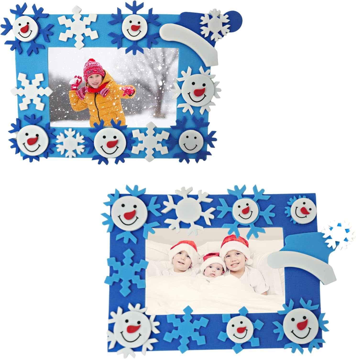 4E's Novelty Foam Snowflake Pictures Frame Craft Kit, 4 Pack Christmas ...