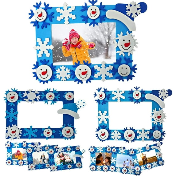 4E's Novelty Foam Snowflake Picture Frame Craft (12 Pack) - Fun ...