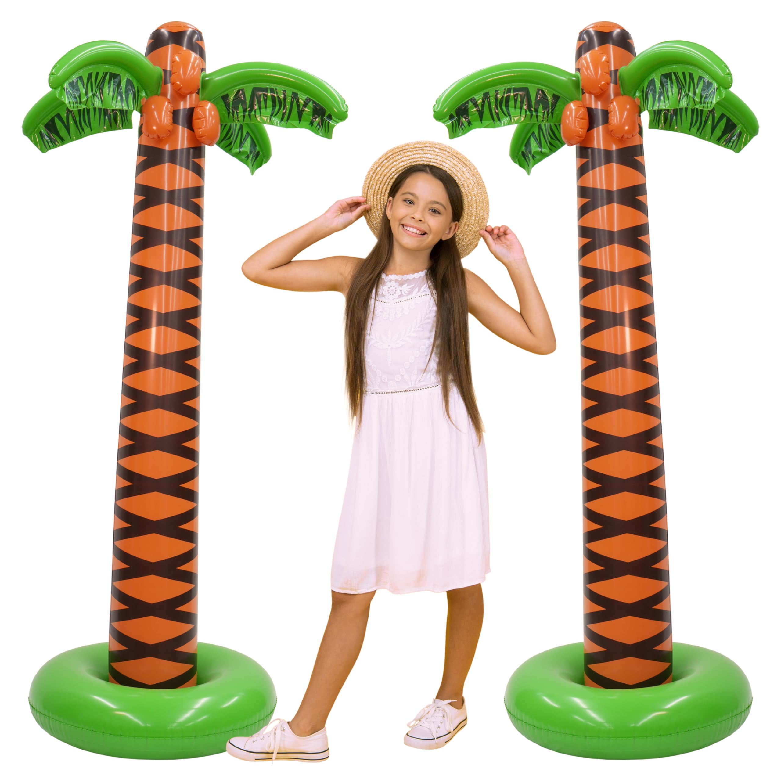 4E's Novelty Inflatable Palm Trees 5.5ft, 4 Pack Bulk - Luau Hawaiian ...
