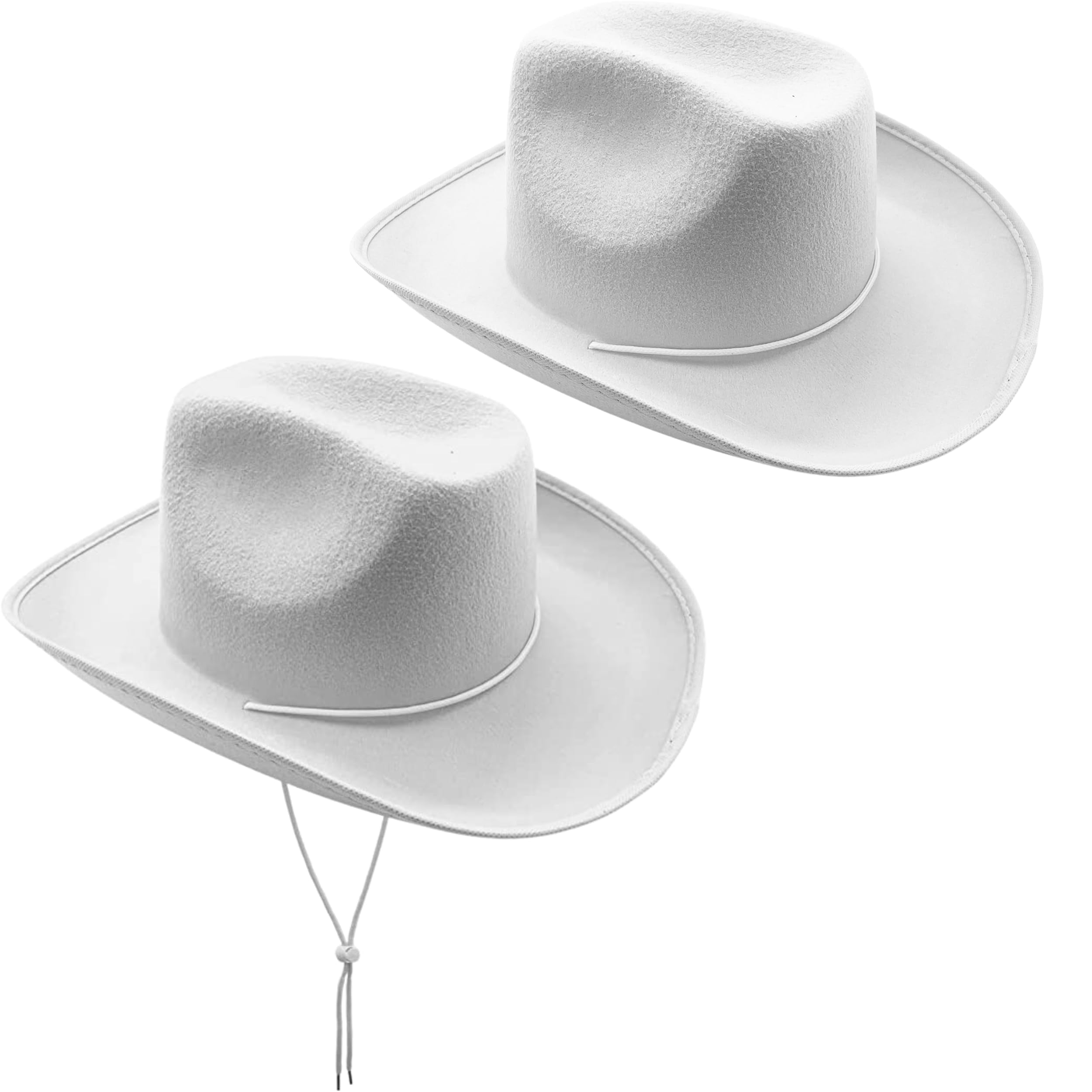 4E's Novelty Kids White Cowboy Hats Felt - 2 Pack - Fits Boys & Girls ...