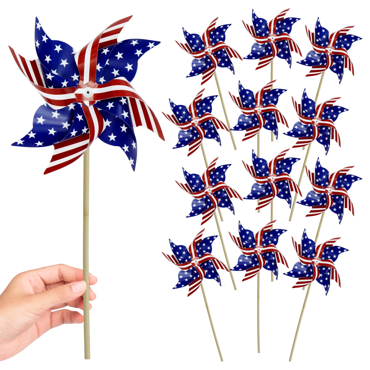 4E's Novelty Patriotic Pinwheels 12 Pack Pinwheels Bulk, 4th of July ...