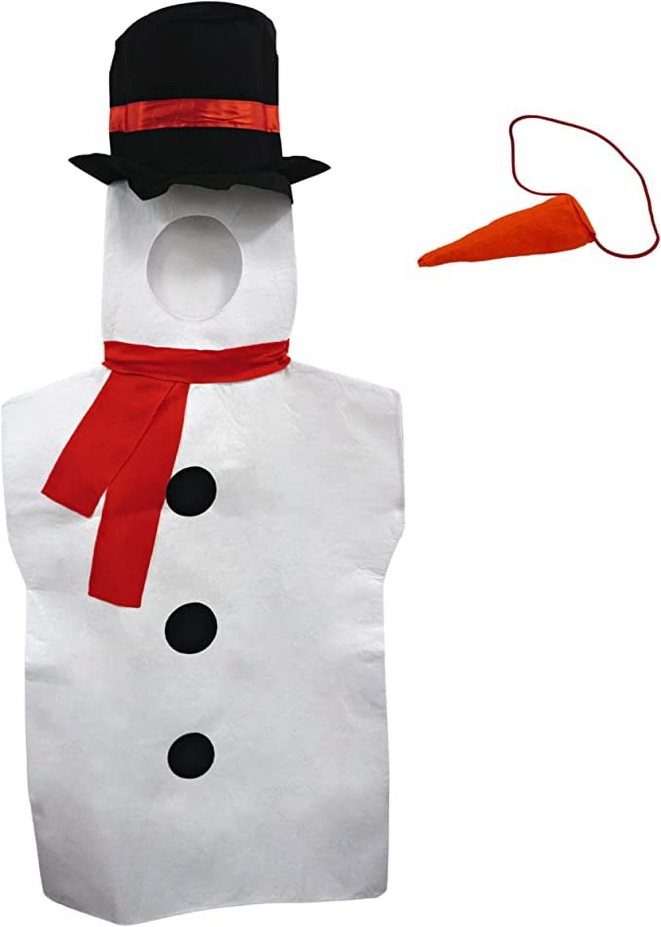 4E’s Novelty Snowman Costume Adult - One-Piece Holiday Outfit with Hat & Carrot Nose - Walmart.com