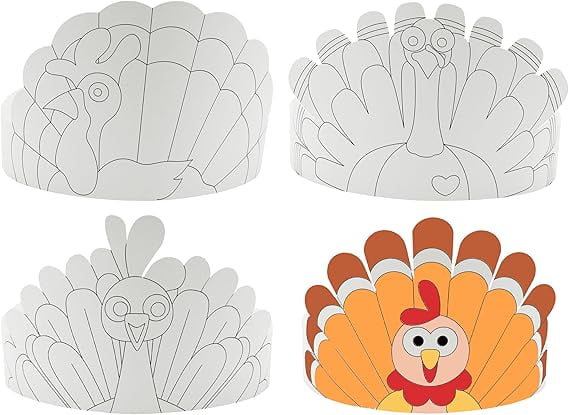 4E's Novelty Turkey Craft Kit, 4 Pcs Thanksgiving Crafts Kits for Kids ...