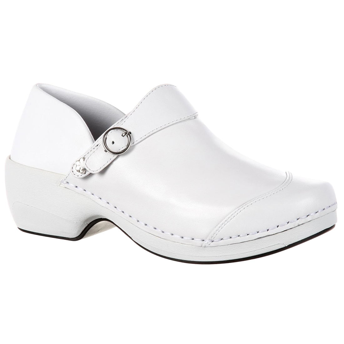 4EurSole Work Shoes Womens Patent Leather Clog White RKH049 - Walmart.com
