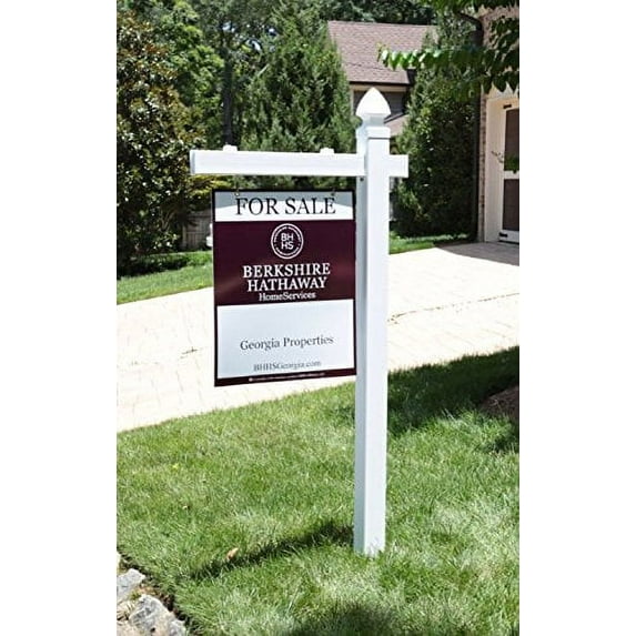4EVER Vinyl PVC White Real Estate Sign Post - 6' Tall - Walmart.com