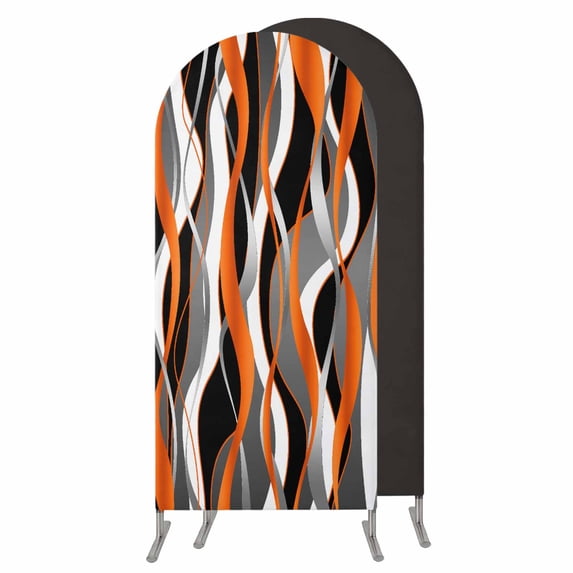 4FT Arch Backdrop Covers, Abstract Stripes Wedding Arch Cover Stretchy ...