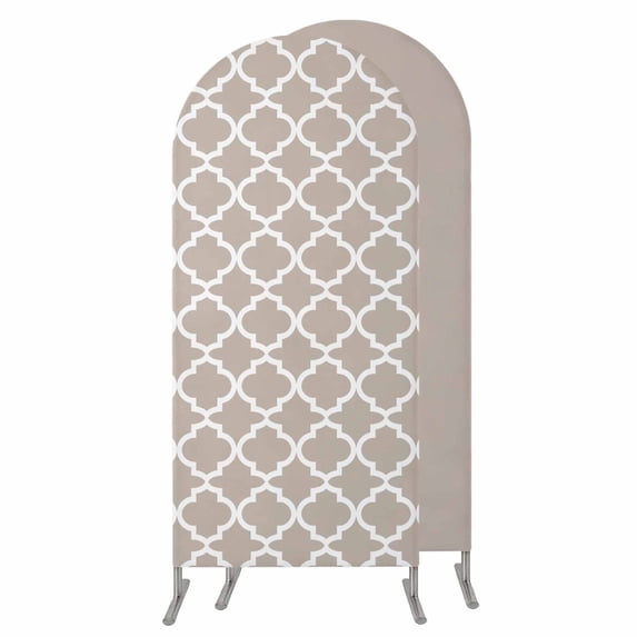 4FT Arch Backdrop Covers, Beige Moroccon Wedding Arch Cover Stretchy ...