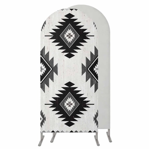 4FT Arch Backdrop Covers, Black Aztec Wedding Arch Cover Stretchy ...
