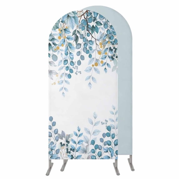 4FT Arch Backdrop Covers, Blue Eucalyptus Leaves Wedding Arch Cover ...