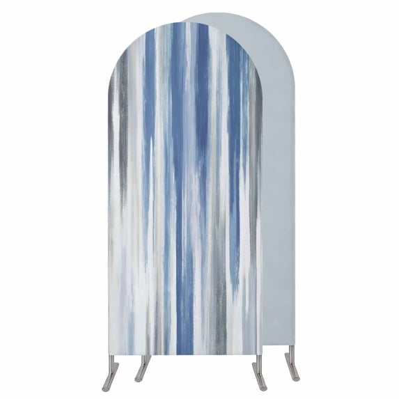 4FT Arch Backdrop Covers, Blue Gray Wedding Arch Cover Stretchy, Modern ...