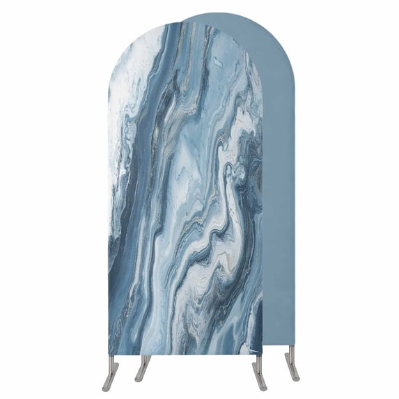 4FT Arch Backdrop Covers, Blue Marble Wedding Arch Cover Stretchy ...