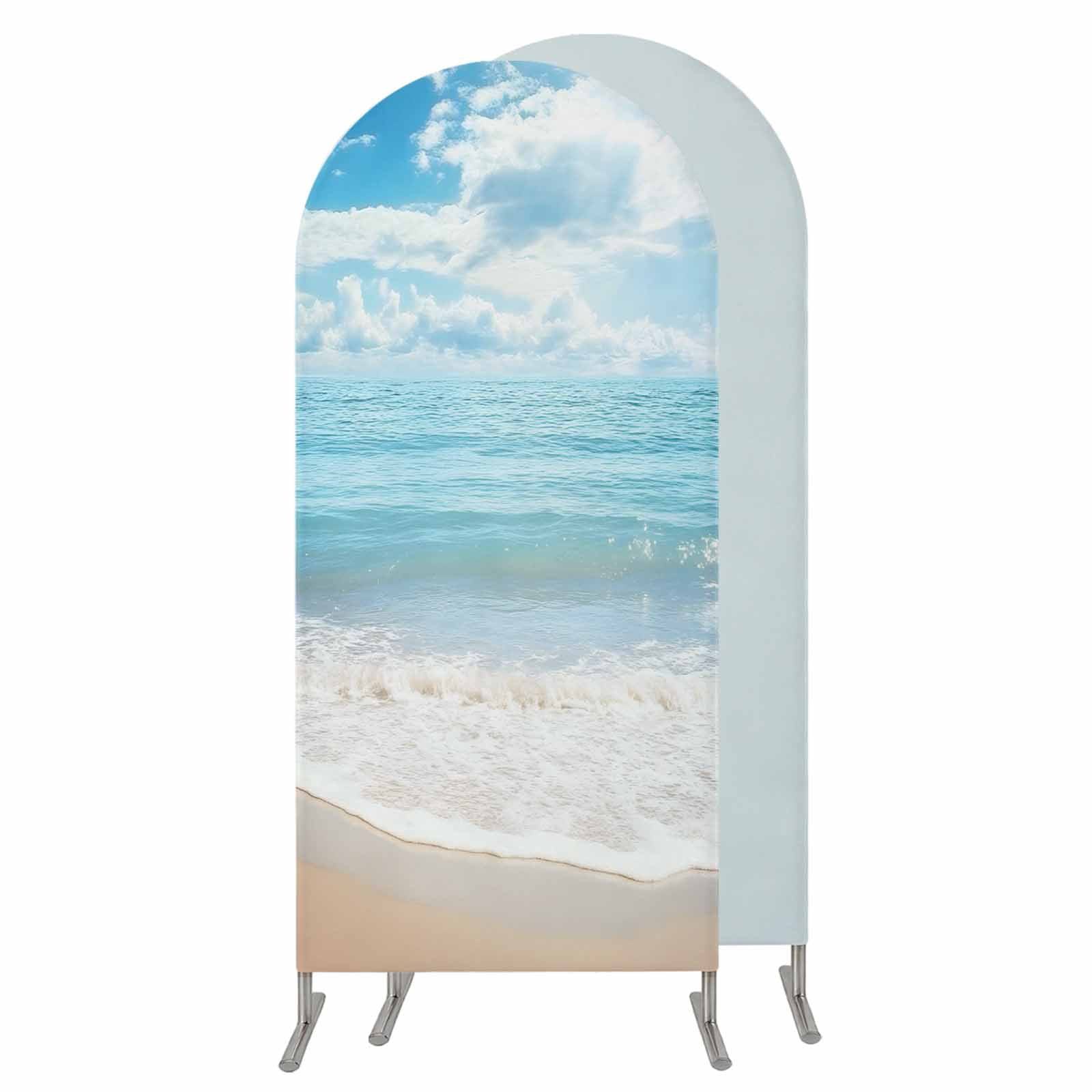 4FT Arch Backdrop Covers, Blue Ocean Wedding Arch Cover Stretchy ...