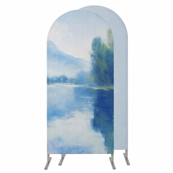 4FT Arch Backdrop Covers, Blue Ombre Wedding Arch Cover Stretchy ...