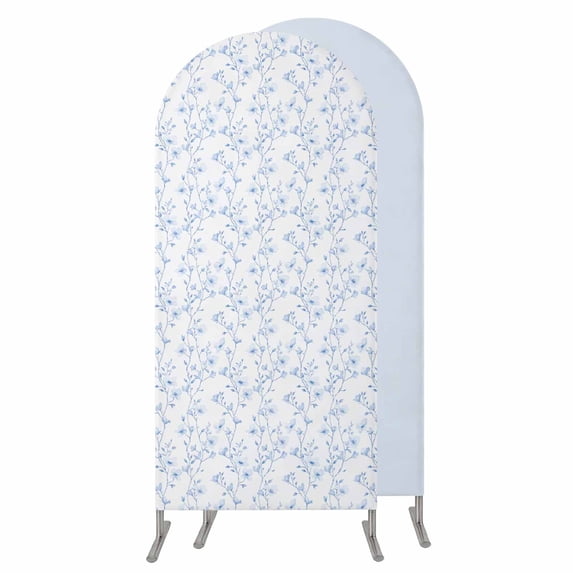 4FT Arch Backdrop Covers, Blue Spring Floral Wedding Arch Cover ...