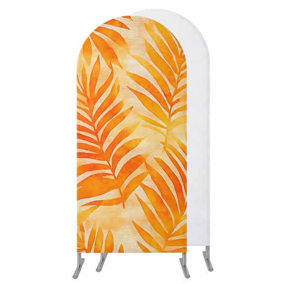 4FT Arch Backdrop Covers, Botanical Orange Yellow Wedding Arch Cover ...