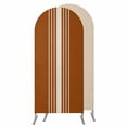 4FT Arch Backdrop Covers, Burnt Orange Beige Striped Wedding Arch Cover ...