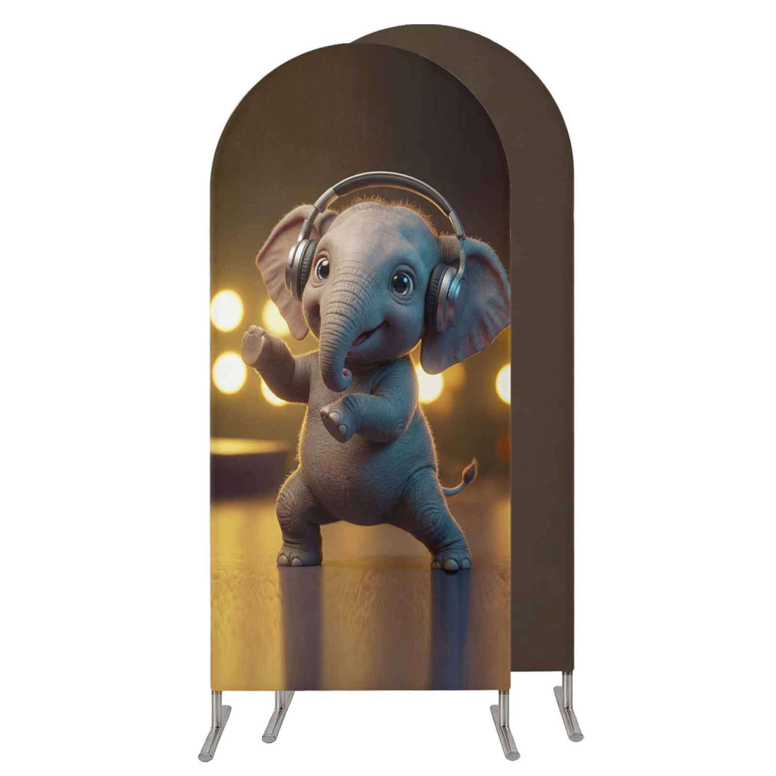 4FT Arch Backdrop Covers, Cute Elephant Wedding Arch Cover Stretchy ...