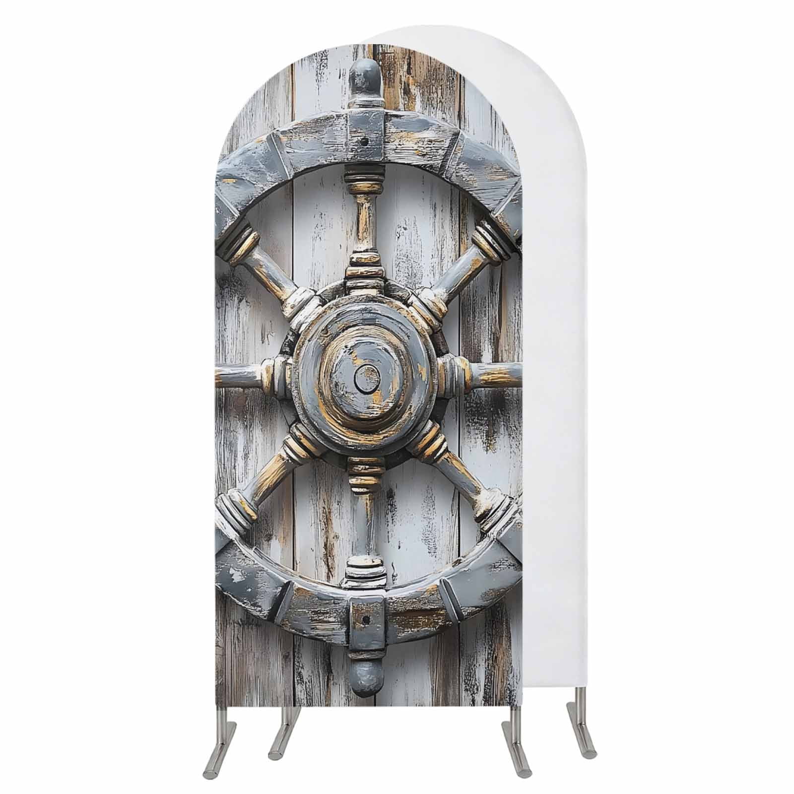 4FT Arch Backdrop Covers, Grey Rudder Coastal Wedding Arch Cover ...