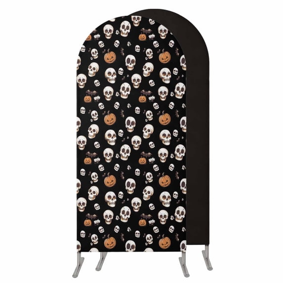 4FT Arch Backdrop Covers, Halloween Horror Skull Wedding Arch Cover ...