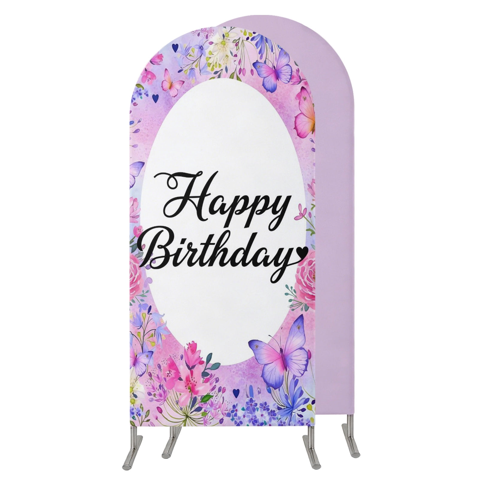 4FT Arch Backdrop Covers, Happy Birthday Wedding Arch Cover Stretchy ...