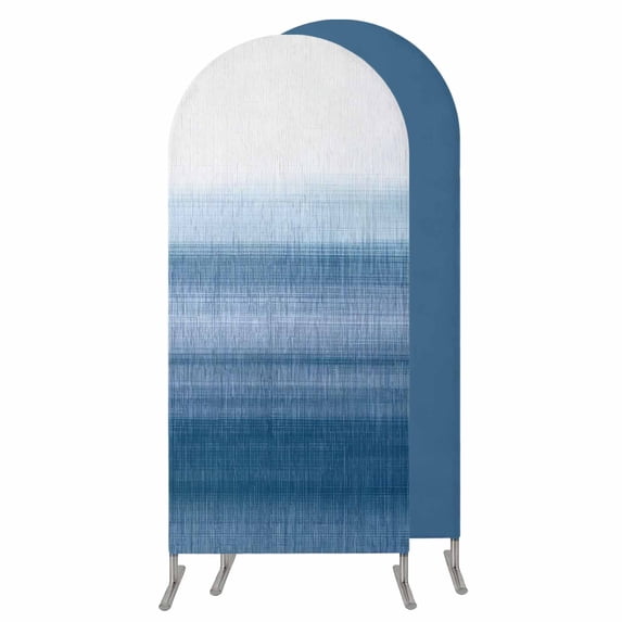 4FT Arch Backdrop Covers, Haze Blue White Ombre Wedding Arch Cover ...