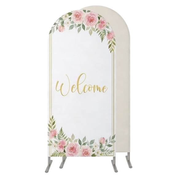 4FT Arch Backdrop Covers, Luxury Welcome Wedding Arch Cover Stretchy ...