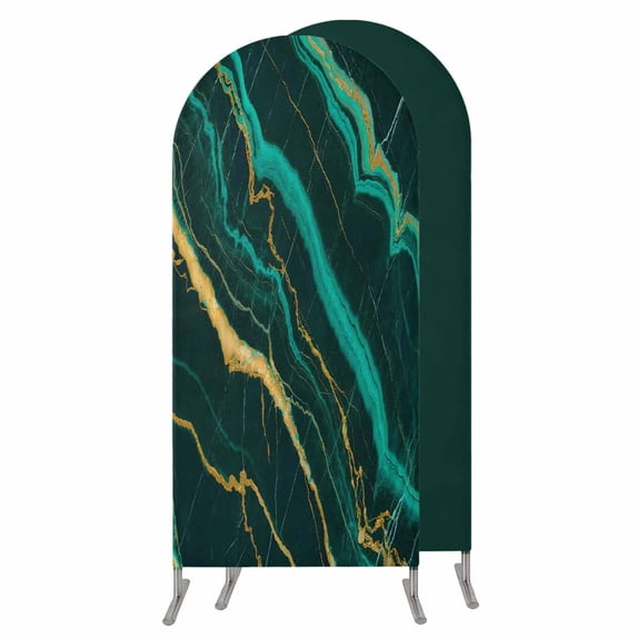 4FT Arch Backdrop Covers, Marble Green Wedding Arch Cover Stretchy ...