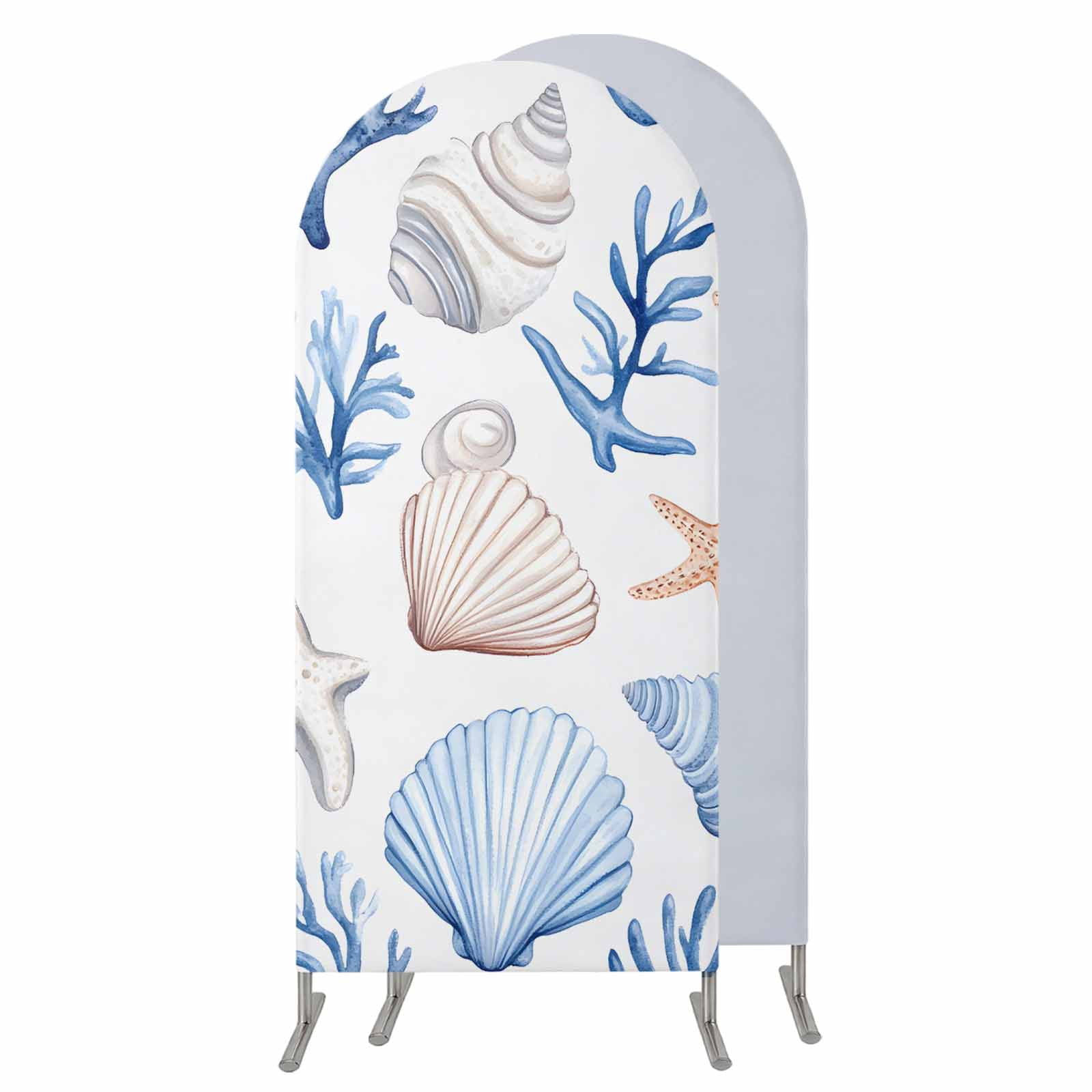 4FT Arch Backdrop Covers, Ocean Coastal Wedding Arch Cover Stretchy ...