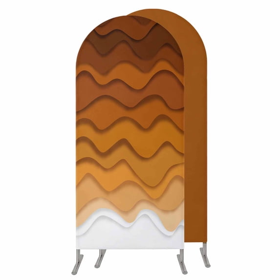 4FT Arch Backdrop Covers, Orange Ombre Stripes Wedding Arch Cover ...
