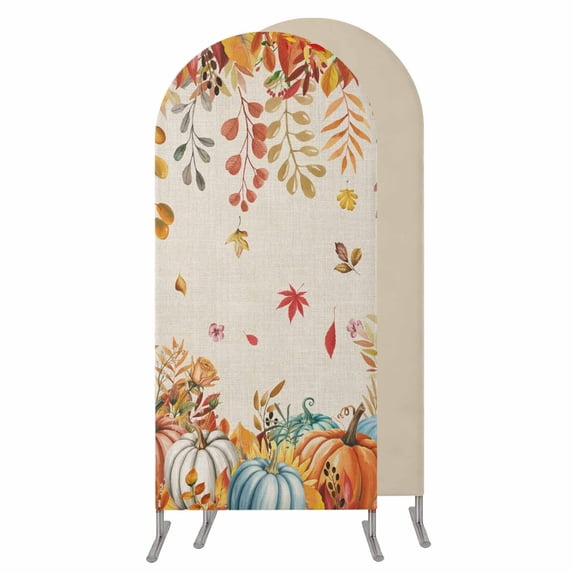 4FT Arch Backdrop Covers, Orange Thanksgiving Fall Wedding Arch Cover ...