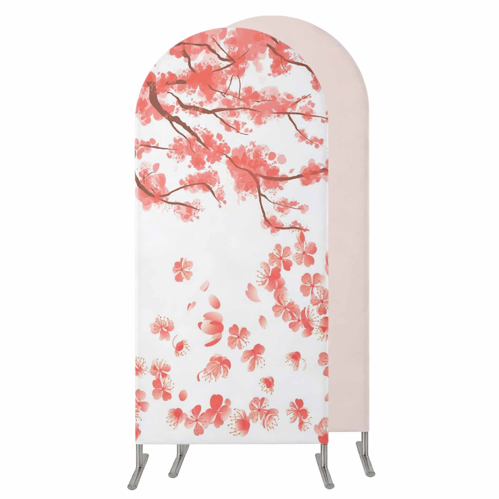 4FT Arch Backdrop Covers, Pink Red Flower Wedding Arch Cover Stretchy ...