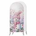 4FT Arch Backdrop Covers, Pink Snowman Christmas Wedding Arch Cover ...