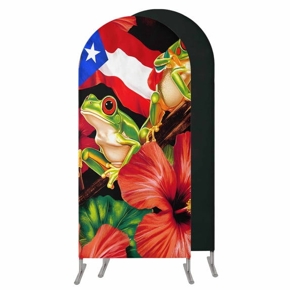 4FT Arch Backdrop Covers, Puerto Rico Flag Wedding Arch Cover Stretchy ...