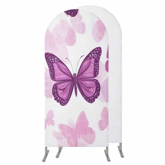 4FT Arch Backdrop Covers, Purple Butterflies Wedding Arch Cover ...
